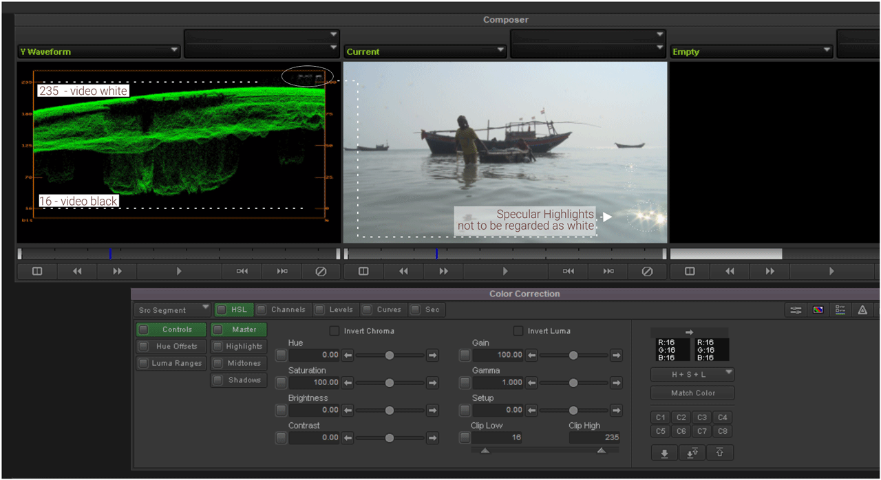 Color Correction in Avid - Using HSL & Y Waveform